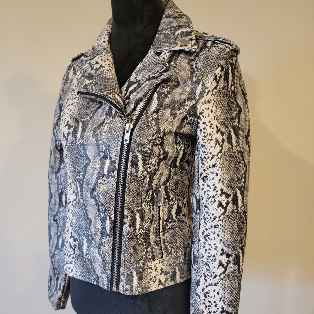 Philosophy Biker Jacket Snake Python Faux Leather Wom… - Gem